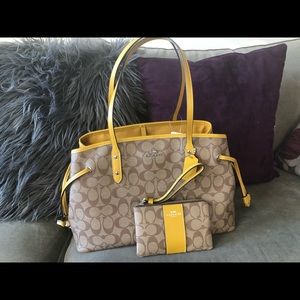 Coach | Bags | Coach Khaki Drawstring Carryall | Poshmark